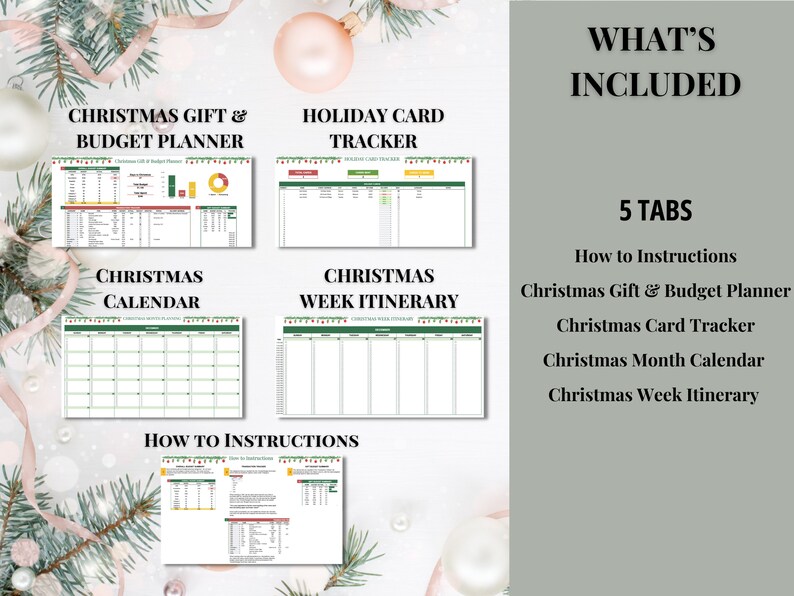 Christmas Budget Planner, Christmas Gift Tracker, Christmas Card ...