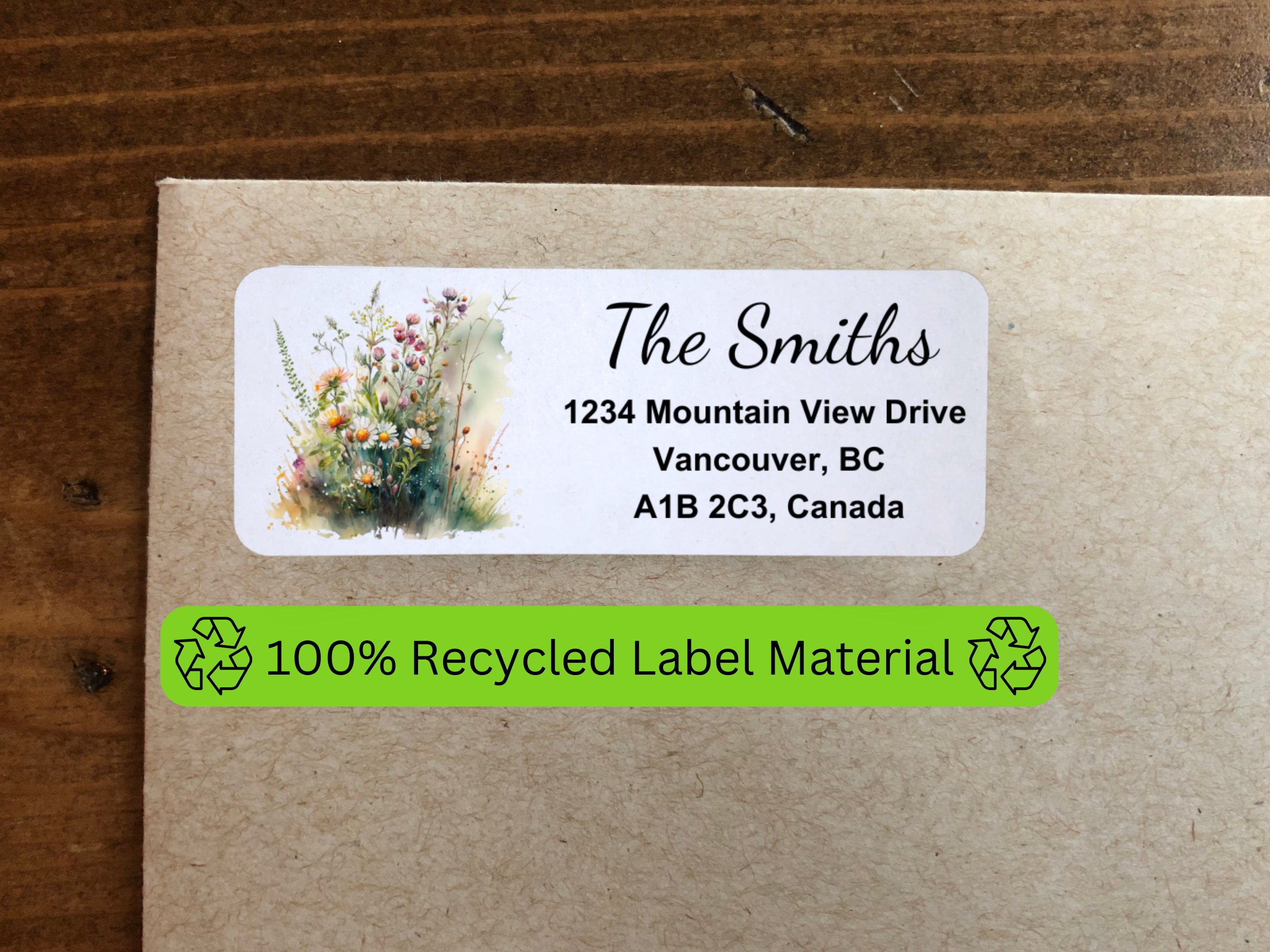 Self Adhesive Personalized Wildflowers Return Address Labels ...