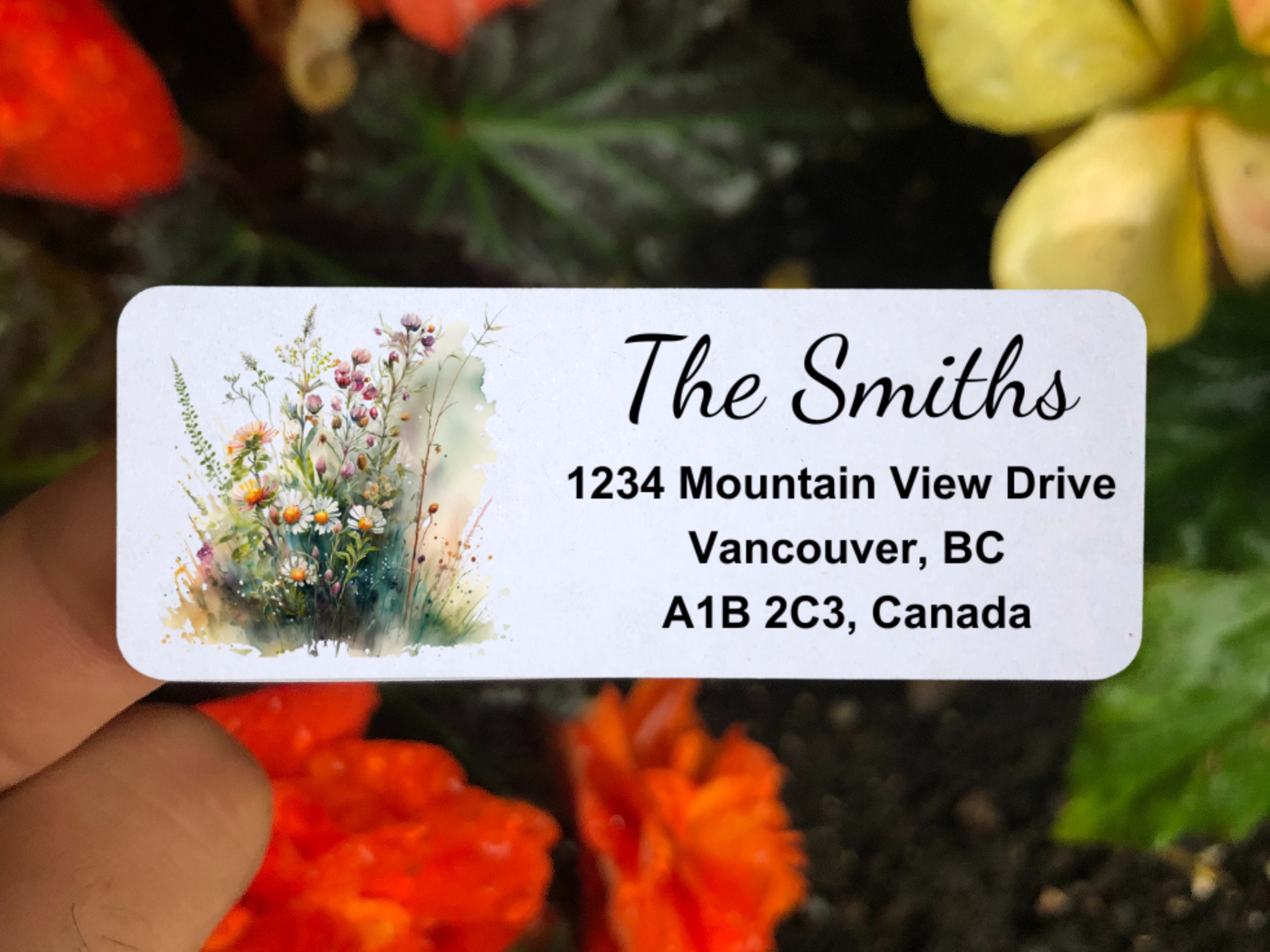 Self Adhesive Personalized Wildflowers Return Address Labels ...