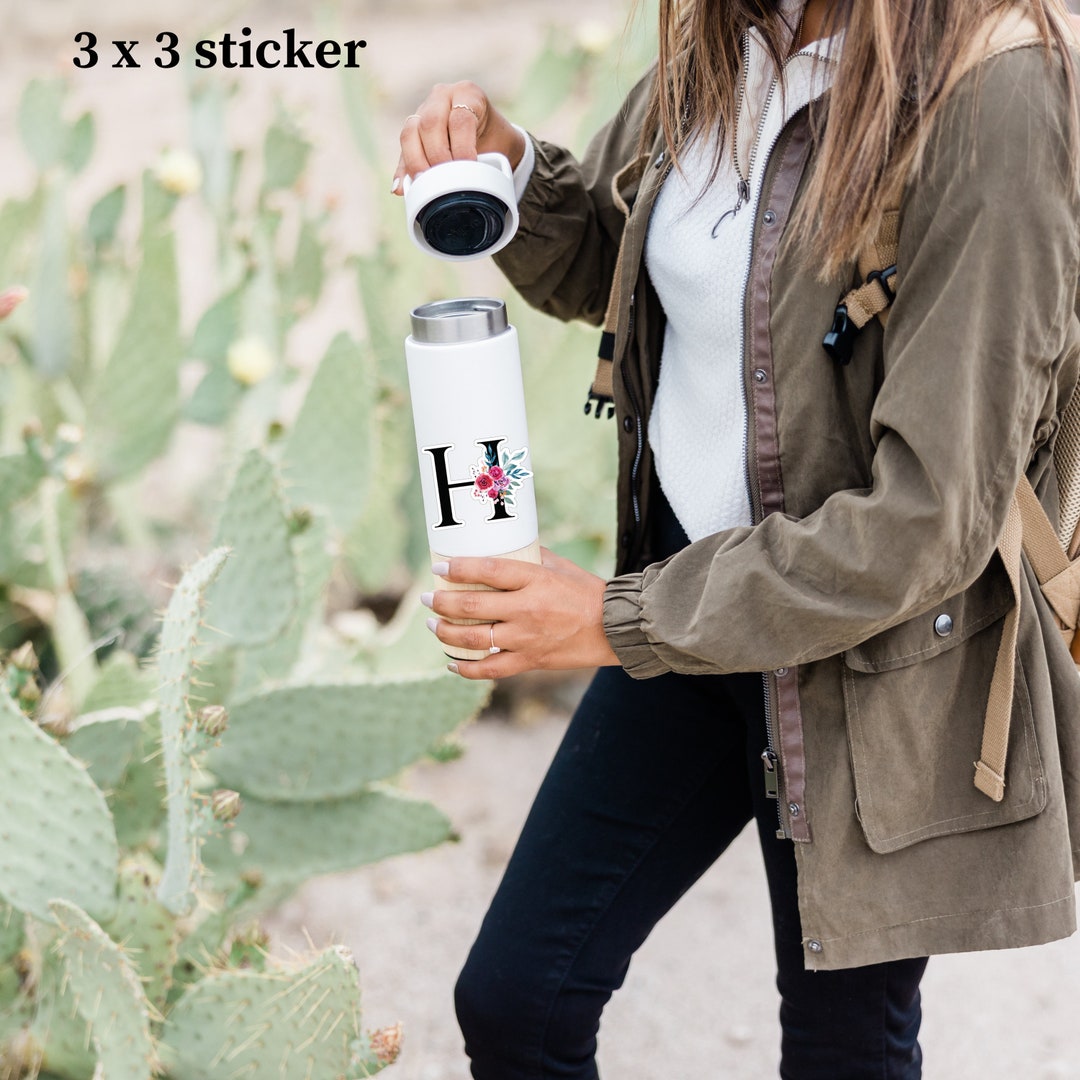 Letter H Sticker Floral Initial Monogram Floral Name Sticker Wedding ...