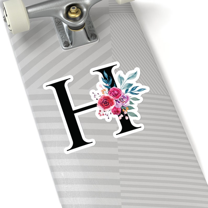 Letter H Sticker Floral Initial Monogram Floral Name Sticker Wedding ...