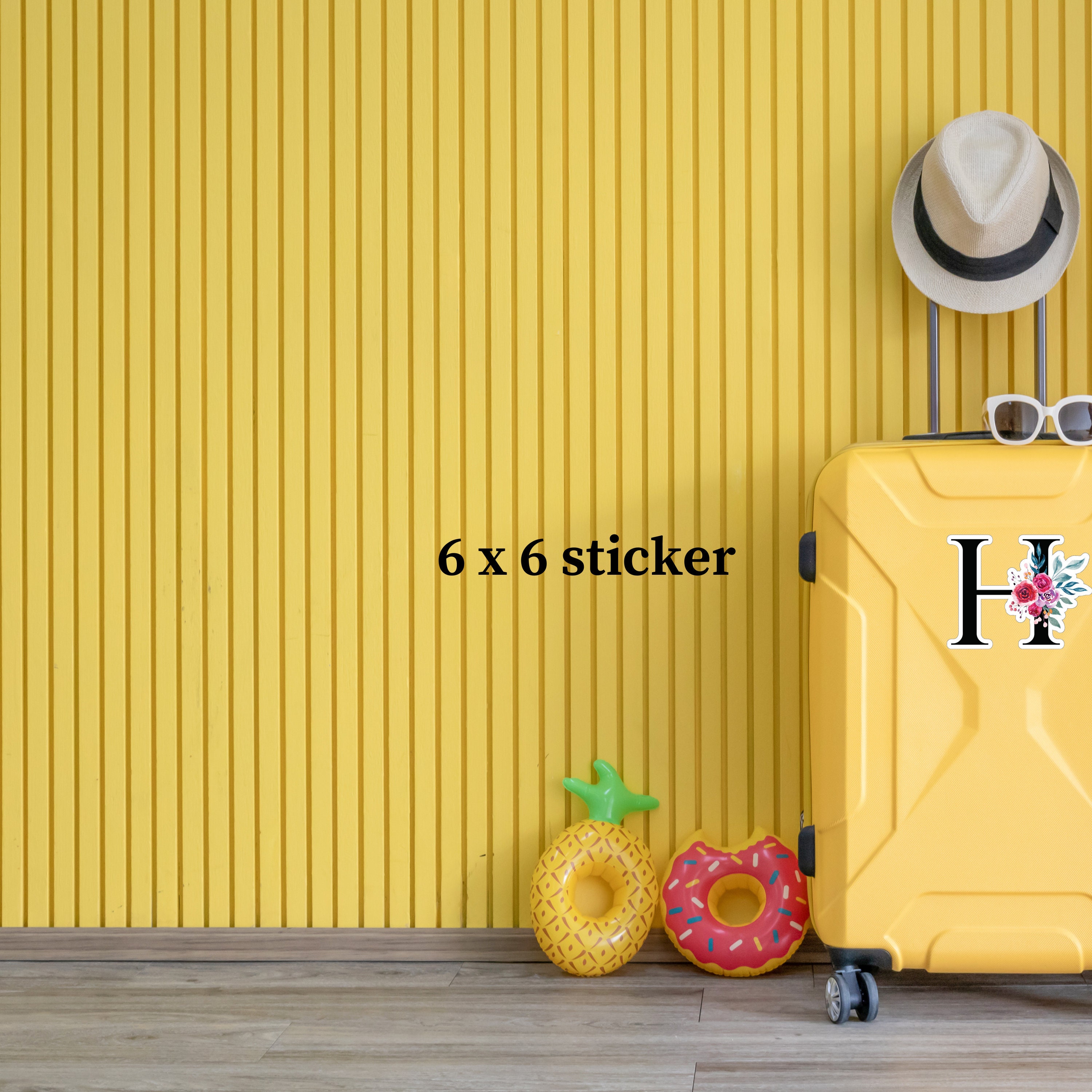 Letter H Sticker Floral Initial Monogram Floral Name Sticker Wedding ...