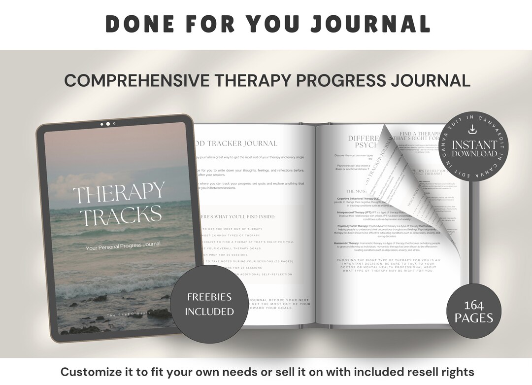 Therapy Journal | Guided Journal | Mental Health Journal | Template ...