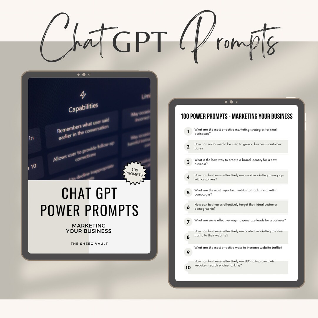 Chatgpt Power Prompts: Business Marketing Prompts for Beginners - Etsy