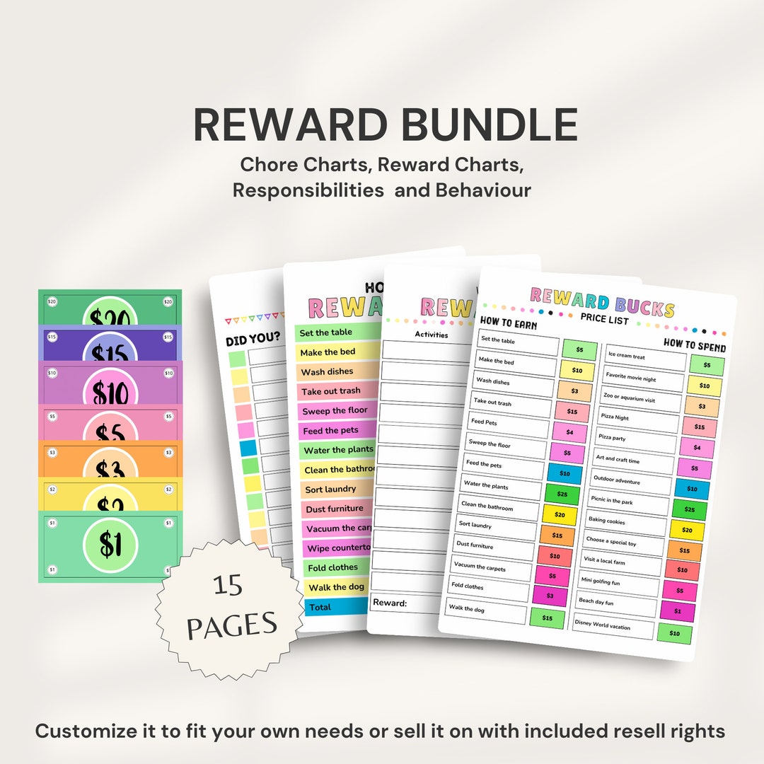 Mum Bucks, Chore Bucks, Kids Reward Money Printable, Kids Reward ...