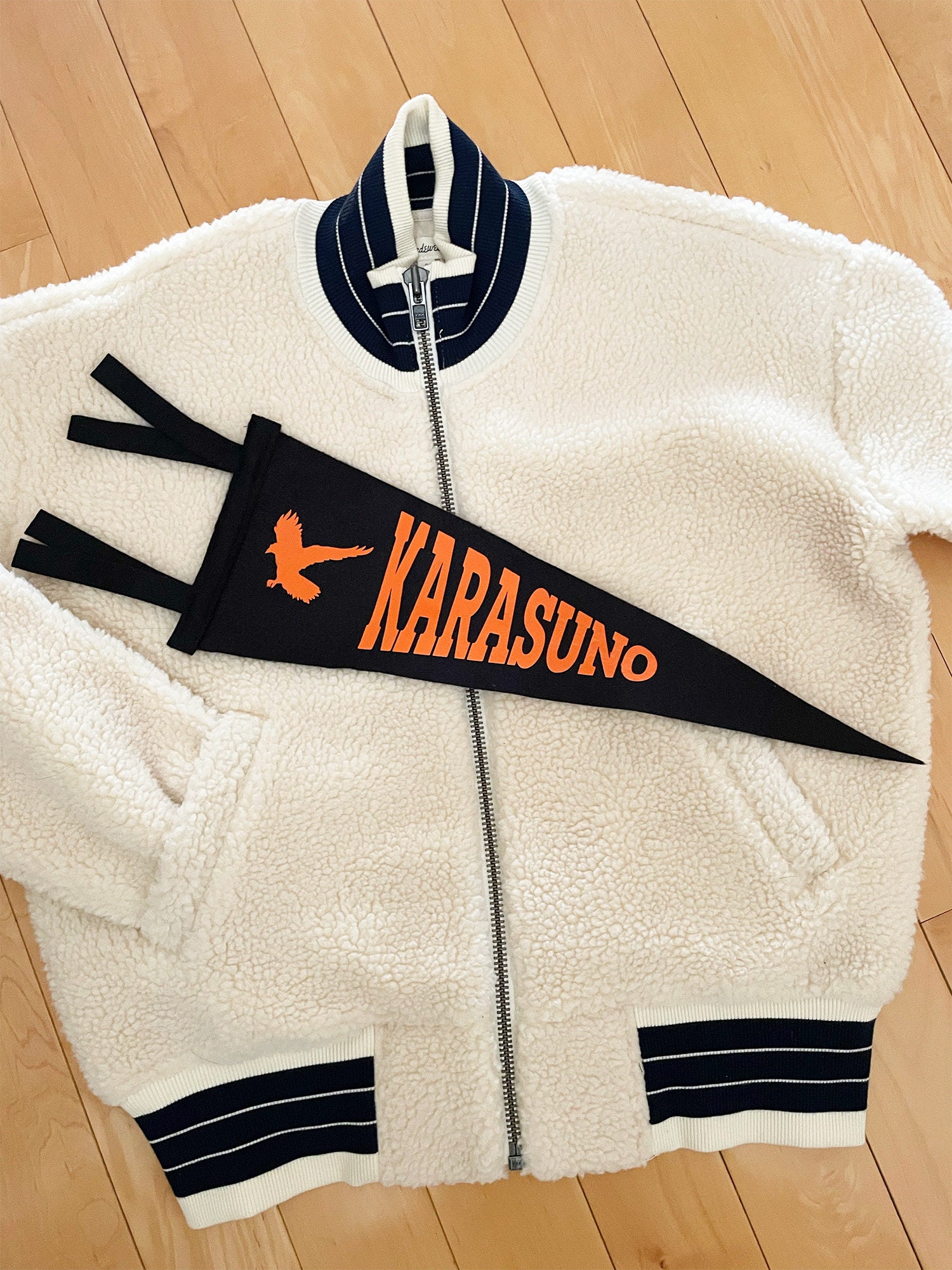 Haikyuu!! Karasuno Wool Pennant Flag - Bedroom Wall Decor Art Anime ...