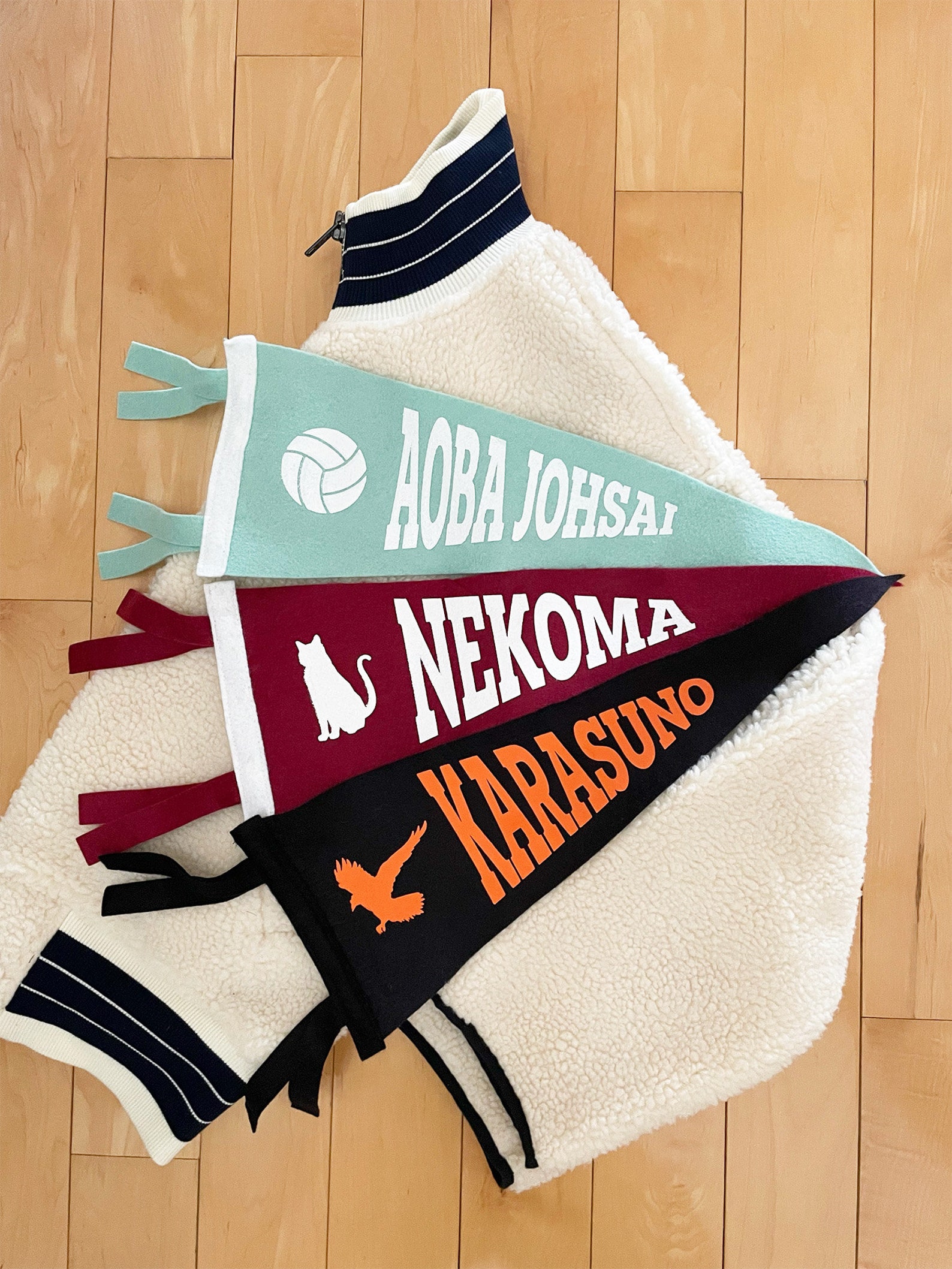 Haikyuu!! Nekoma Wool Pennant Flag - Bedroom Wall Decor Art Anime Merch ...