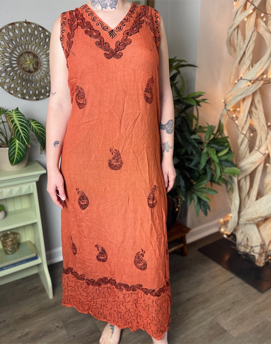 Goddess Embroidered Maxi Dress - Etsy