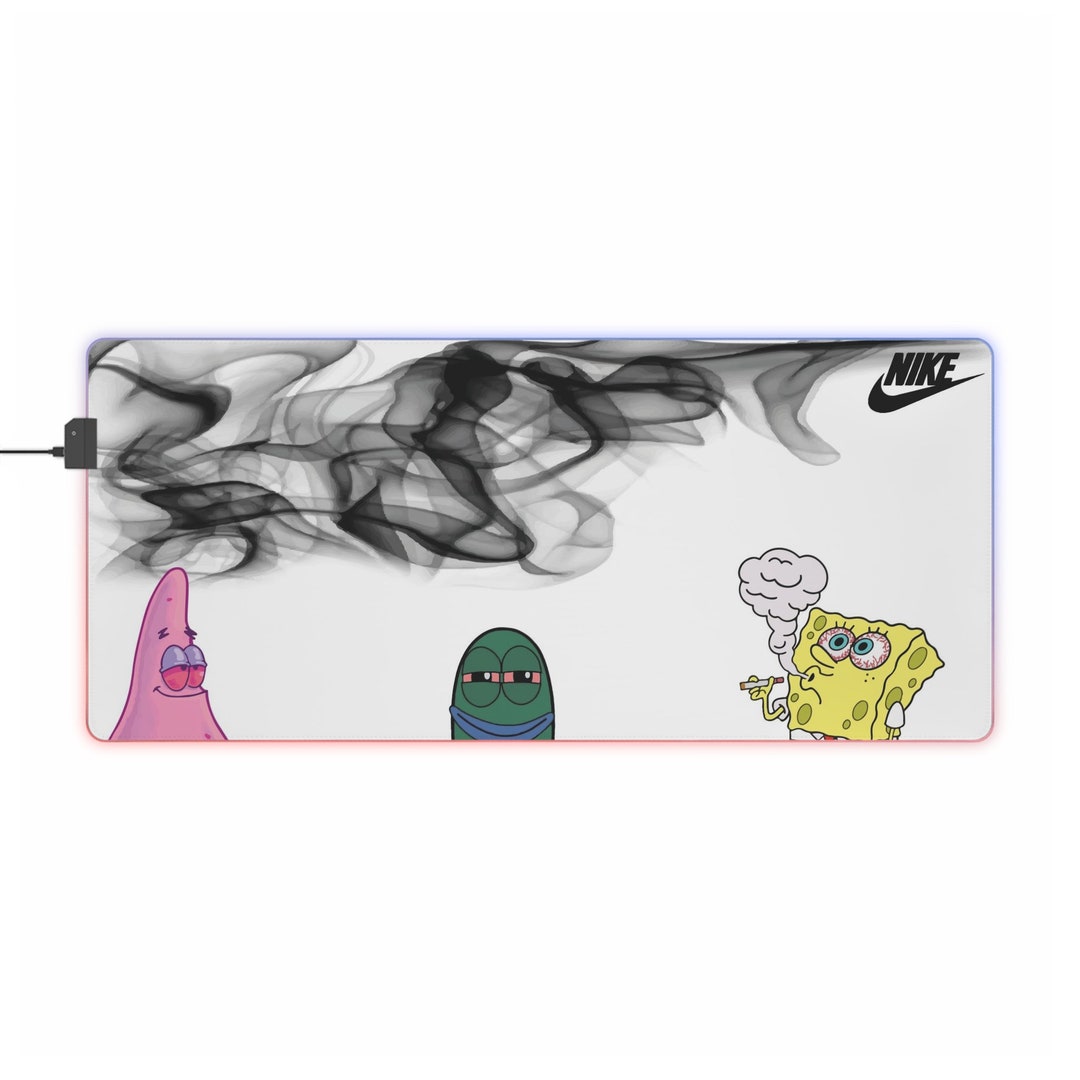 Nike Spongebob Stoned RGB LED Gaming Mouse Pad White - Etsy