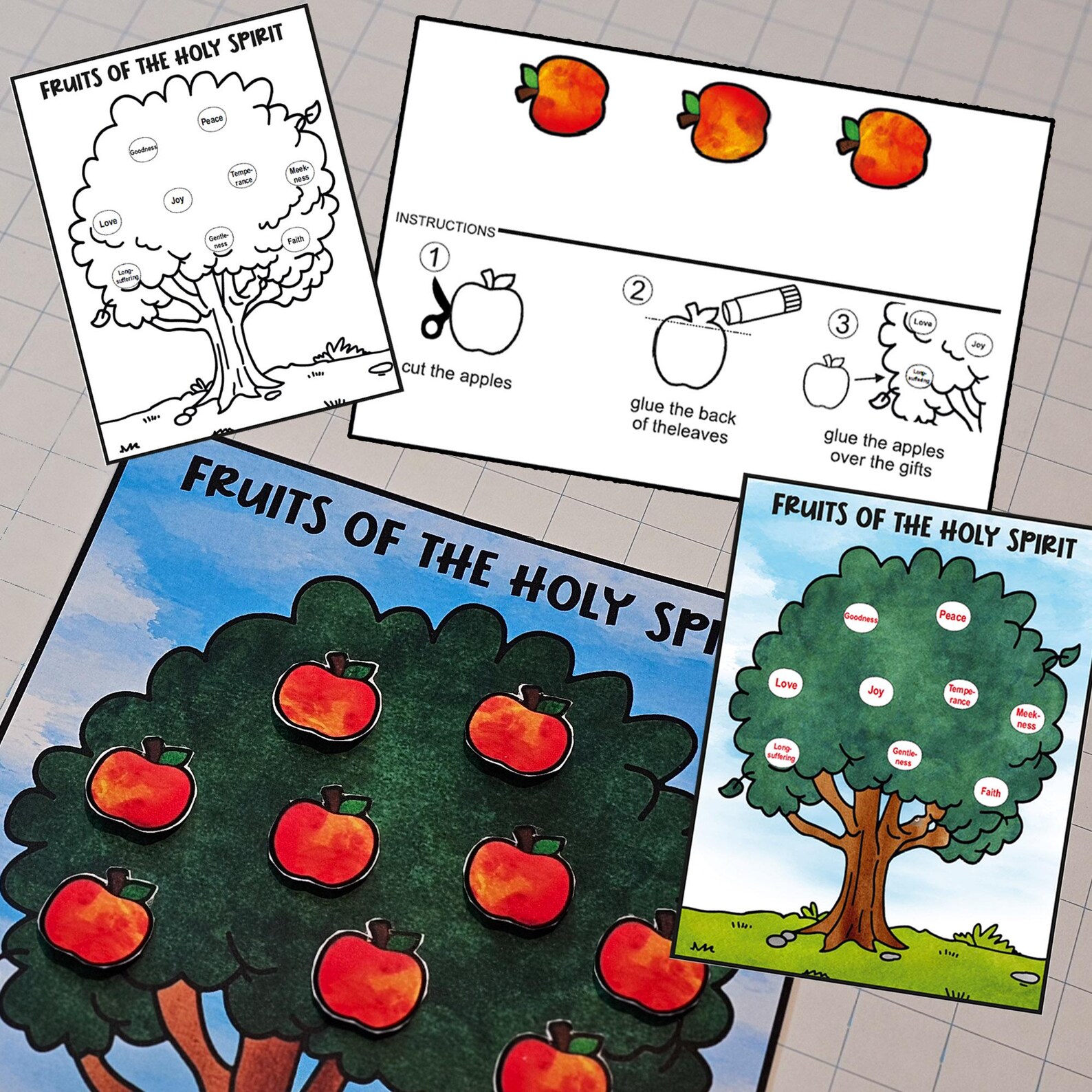Fruit of the Spirit Kids Craft | Printable Bible Activity & Coloring ...