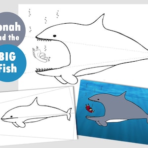 Jonah and the Big Fish Coloring and Folding Creative Bible Craft - Etsy