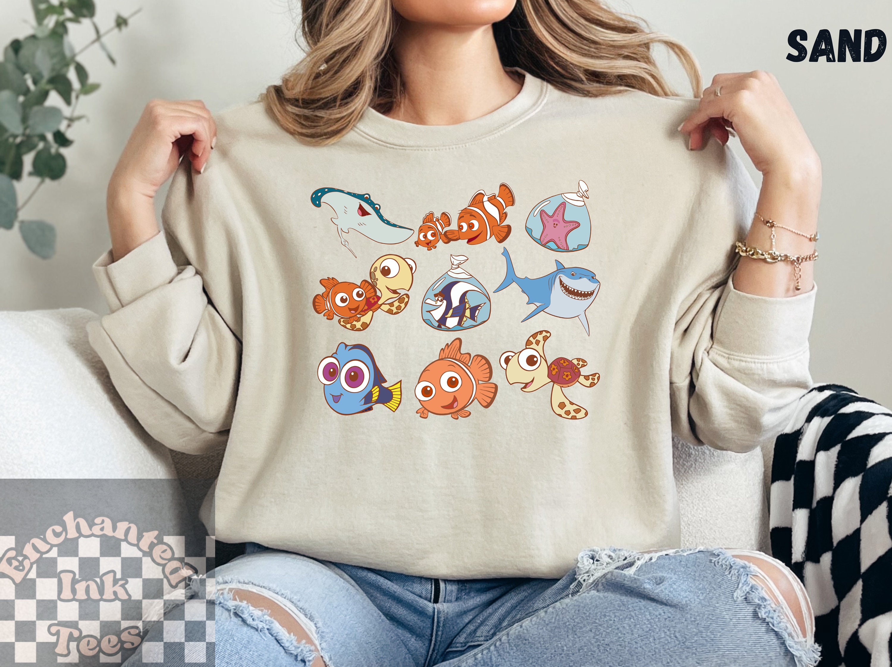 Finding Nemo Dory Doodles Unisex Sweatshirt, Vintage Oversized Disney T ...