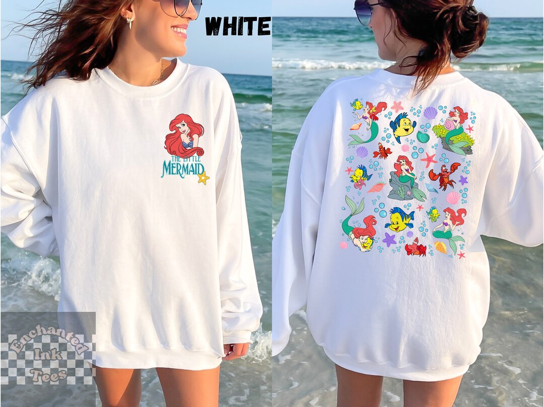 Little Mermaid Doodles Unisex Sweatshirt, Vintage Disney T-shirt, Ariel ...