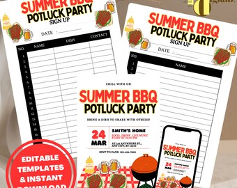 EDITABLE Pre School Potluck Invitation Pre School Party Potluck Invite ...