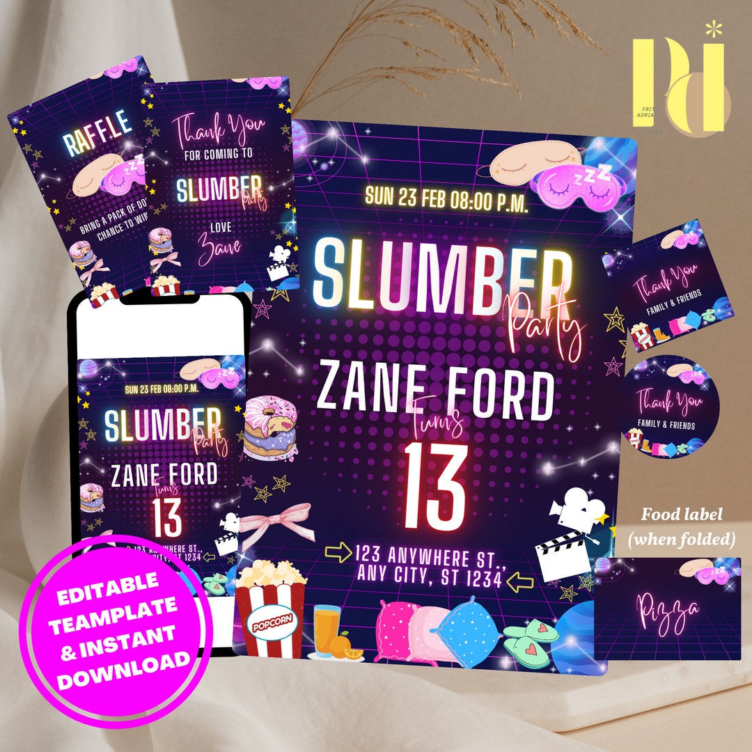 Slumber Party Birthday Invitation Templates Slumber Party Invitation