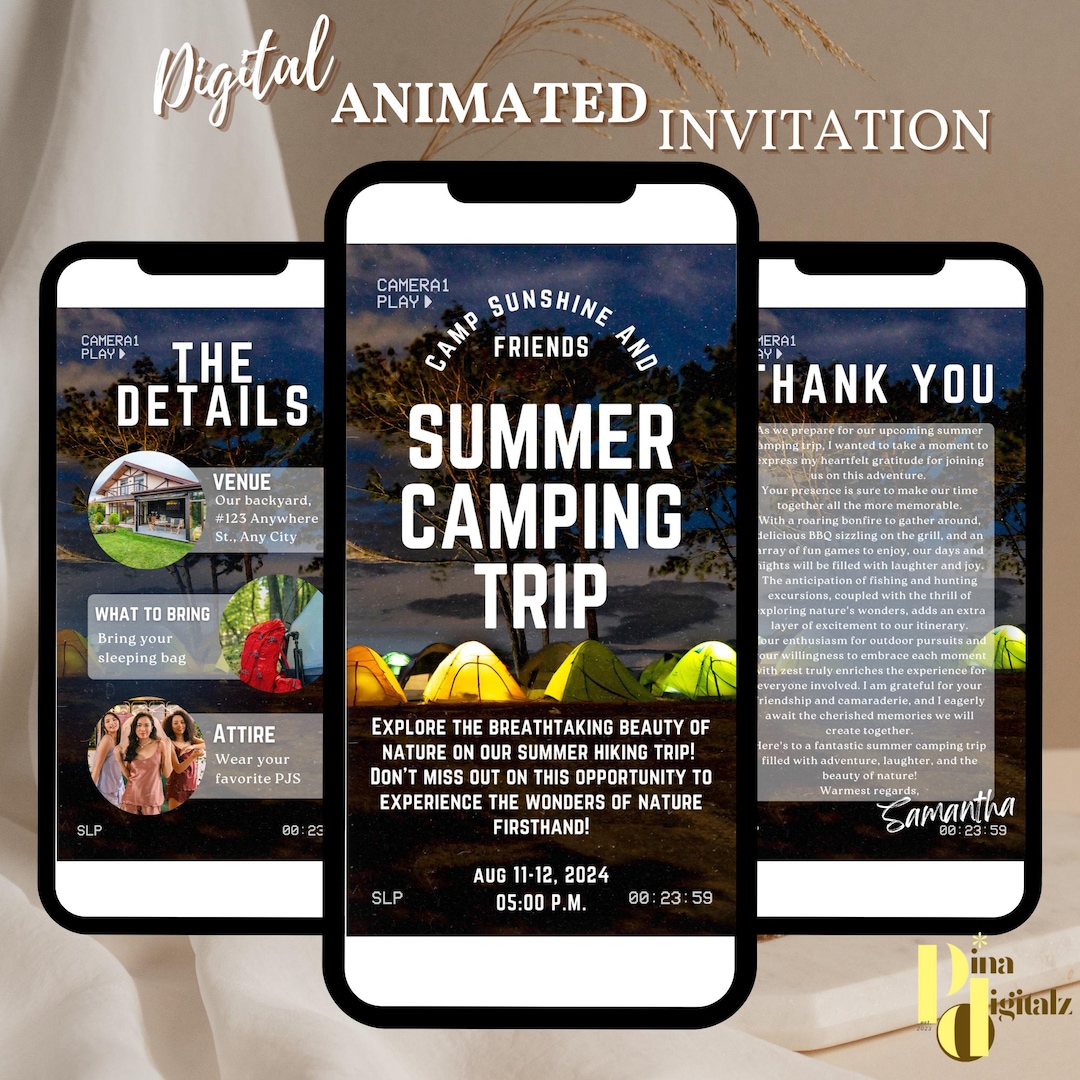 Camping Birthday Invitation Template Camping Party Invitation Camp Out ...