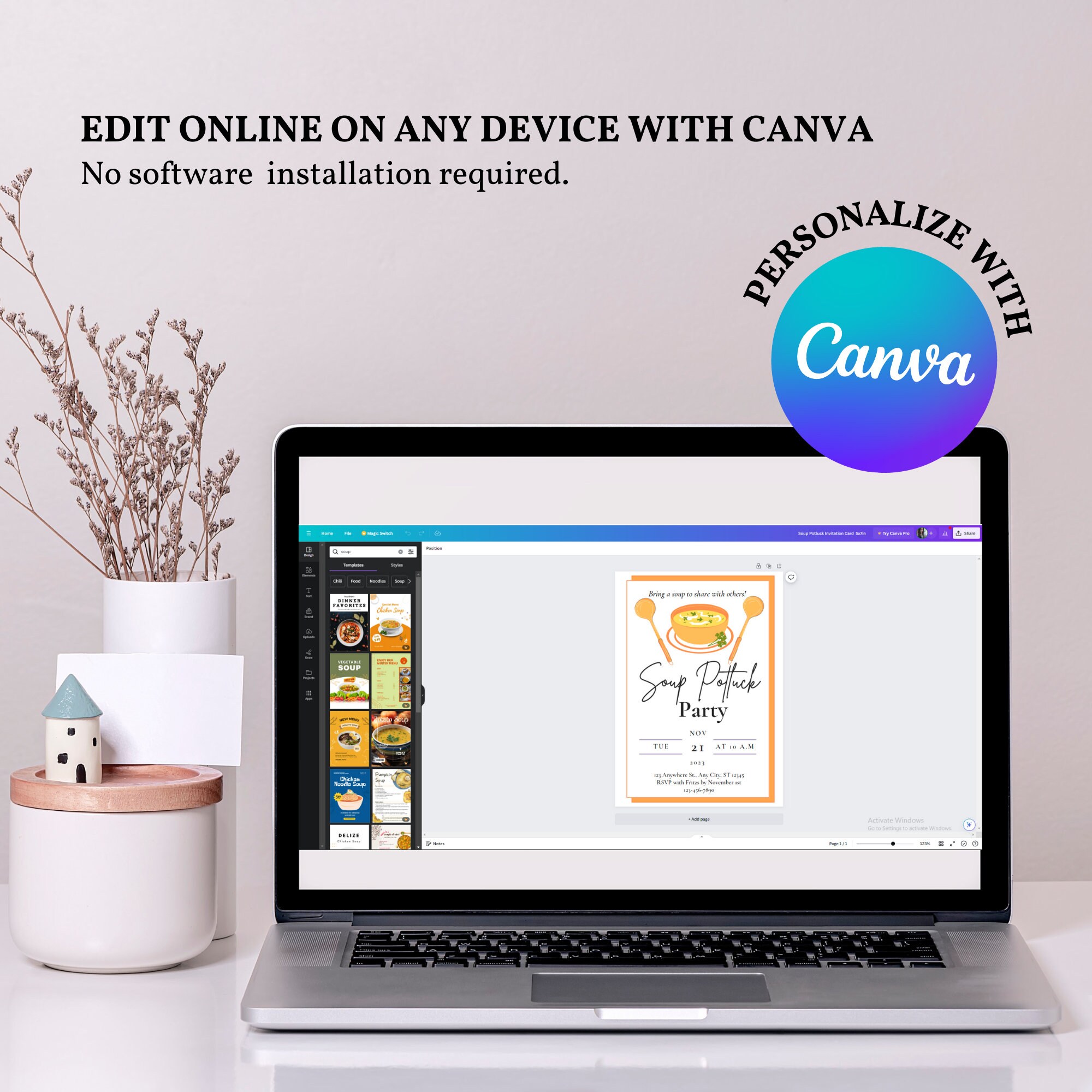 Soup Potluck Invite Potluck Invitation Potluck Invite Potluck ...