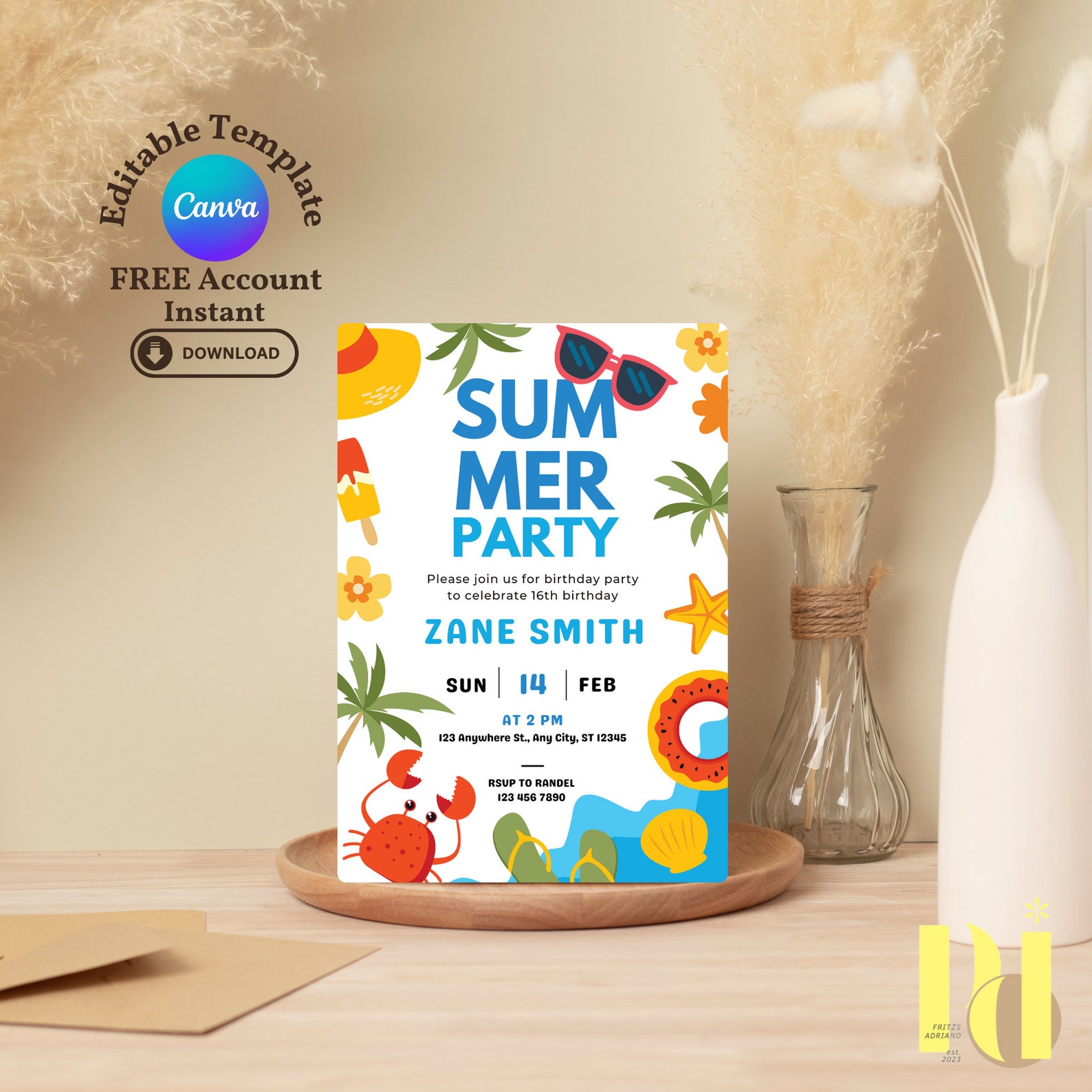 Summer Party Potluck Invite Pool Party Potluck Invitation Potluck ...