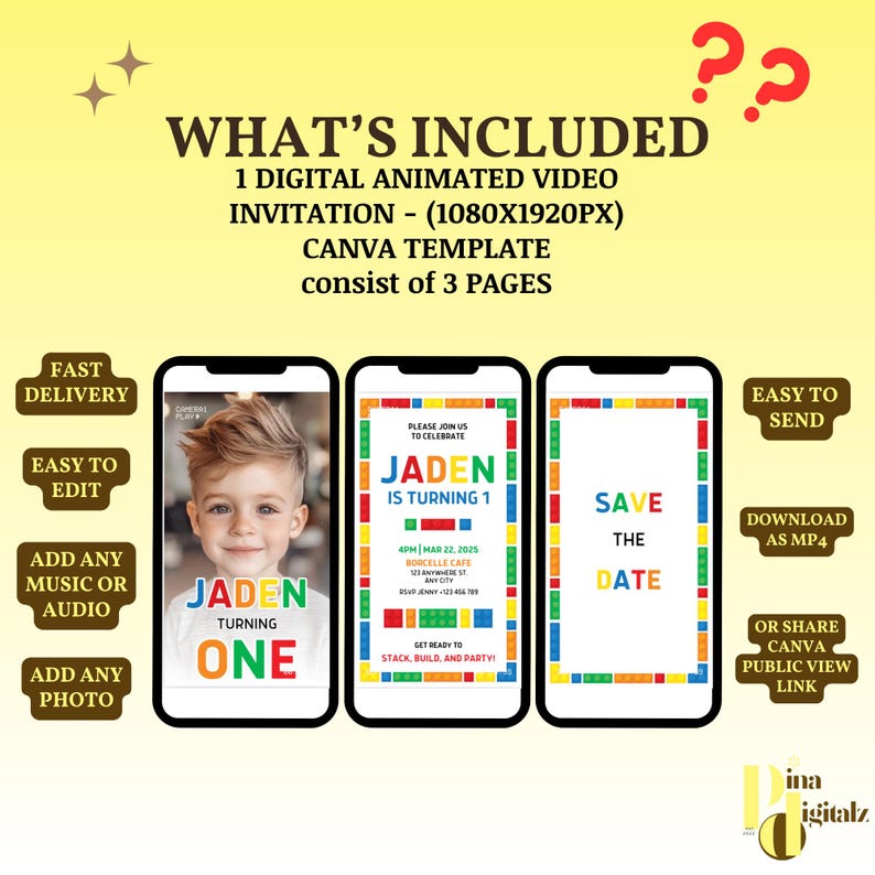 Editable Birthday Party Invitation, Digital Invitation, Birthday Invite ...