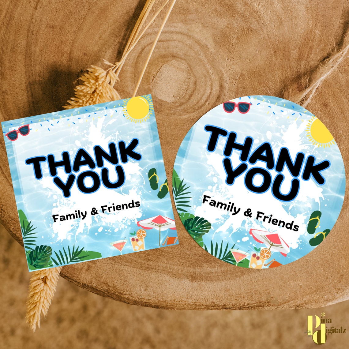 INSTANT DOWNLOAD Pool Party Potluck Labels & Tags Swimming Pool Potluck ...