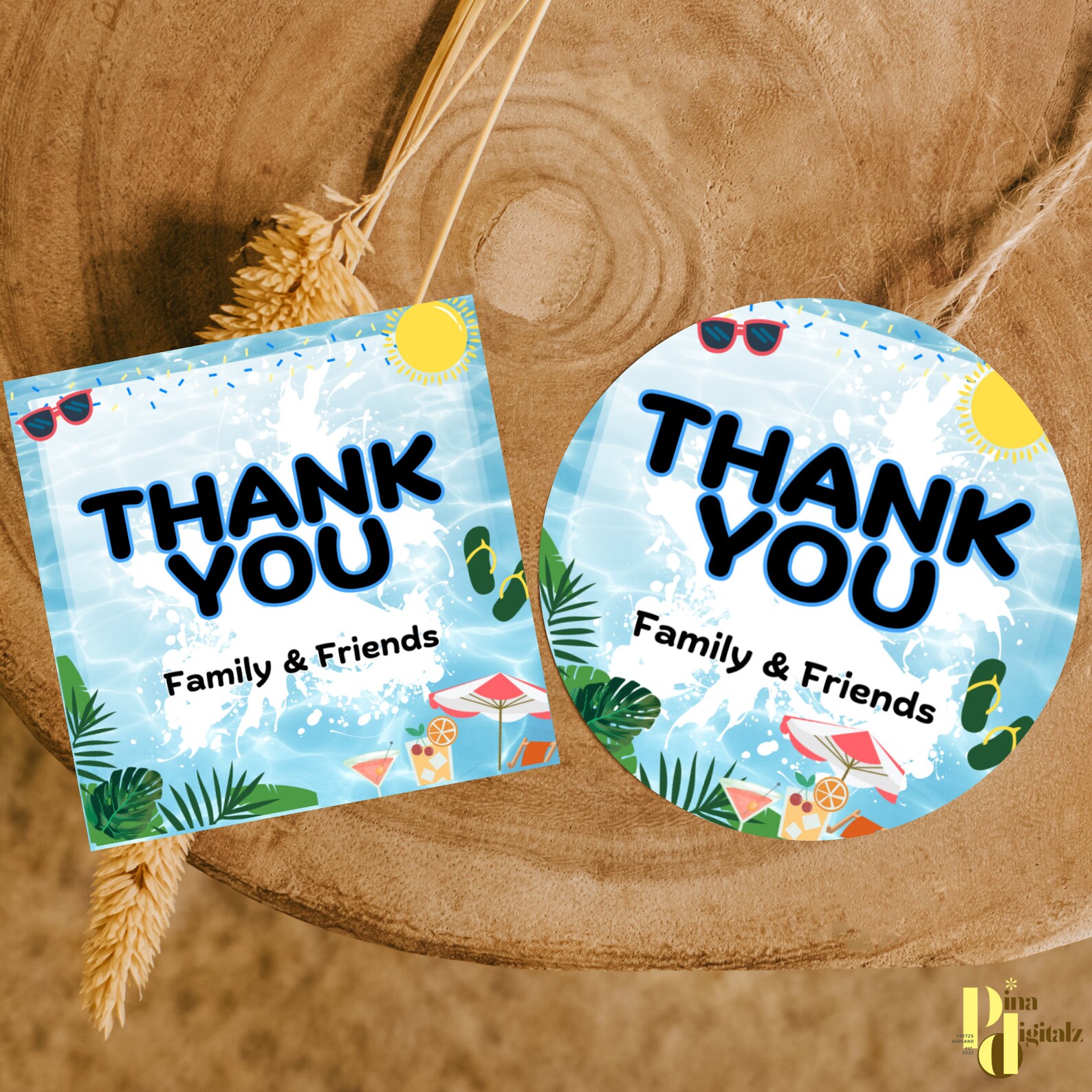 INSTANT DOWNLOAD Pool Party Potluck Labels & Tags Swimming Pool Potluck ...