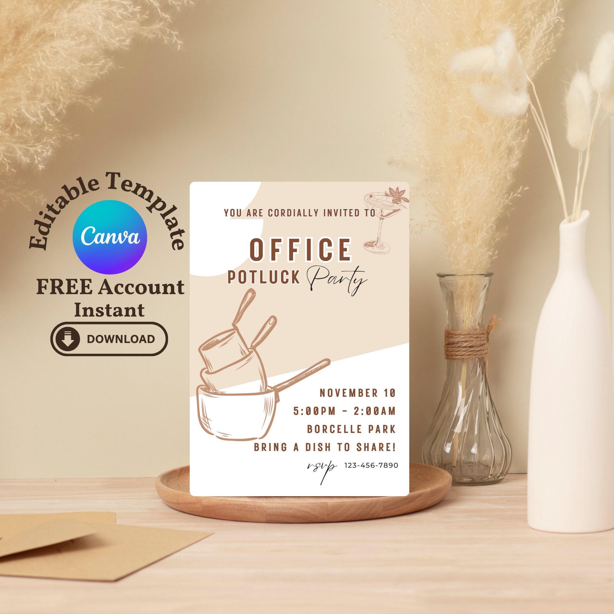 Office Potluck Invitation for Potluck Invite Party for Potluck - Etsy