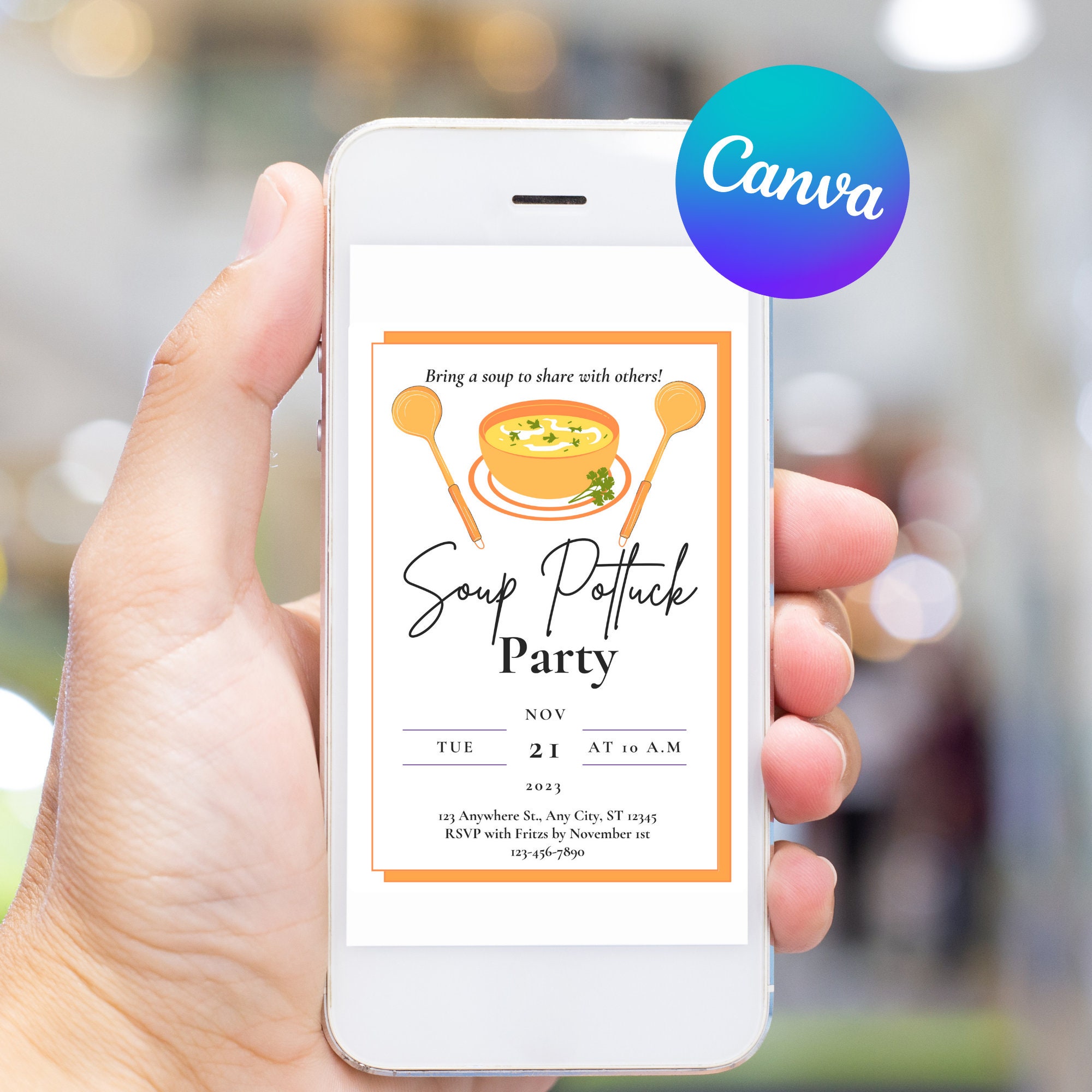 Soup Potluck Invite Potluck Invitation Potluck Invite Potluck ...