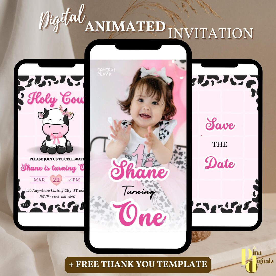 Editable Holy Cow Birthday Invitation Template, Holy Cow Birthday ...