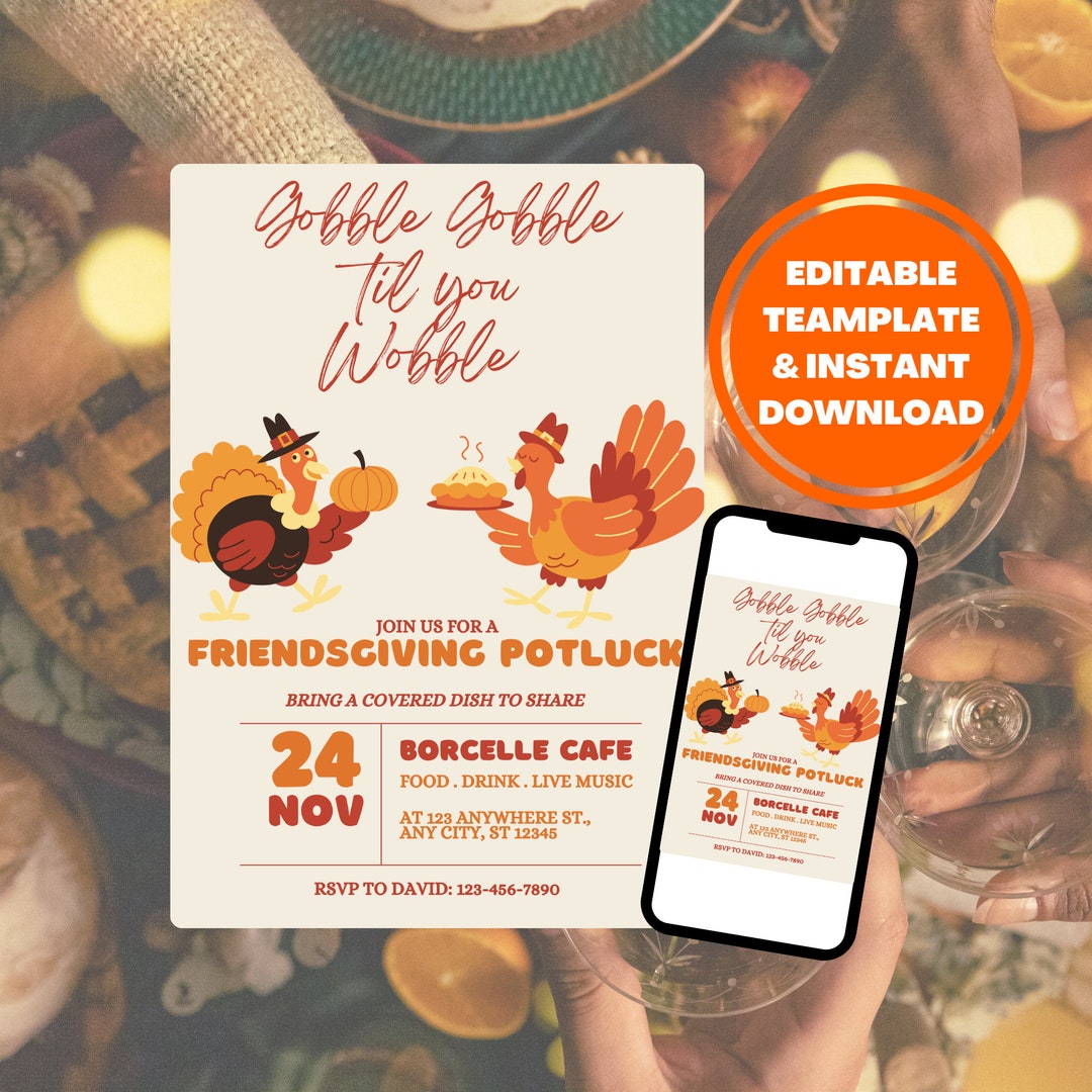 Comida compartida de acción de amigos I Invitación compartida de Acción ...