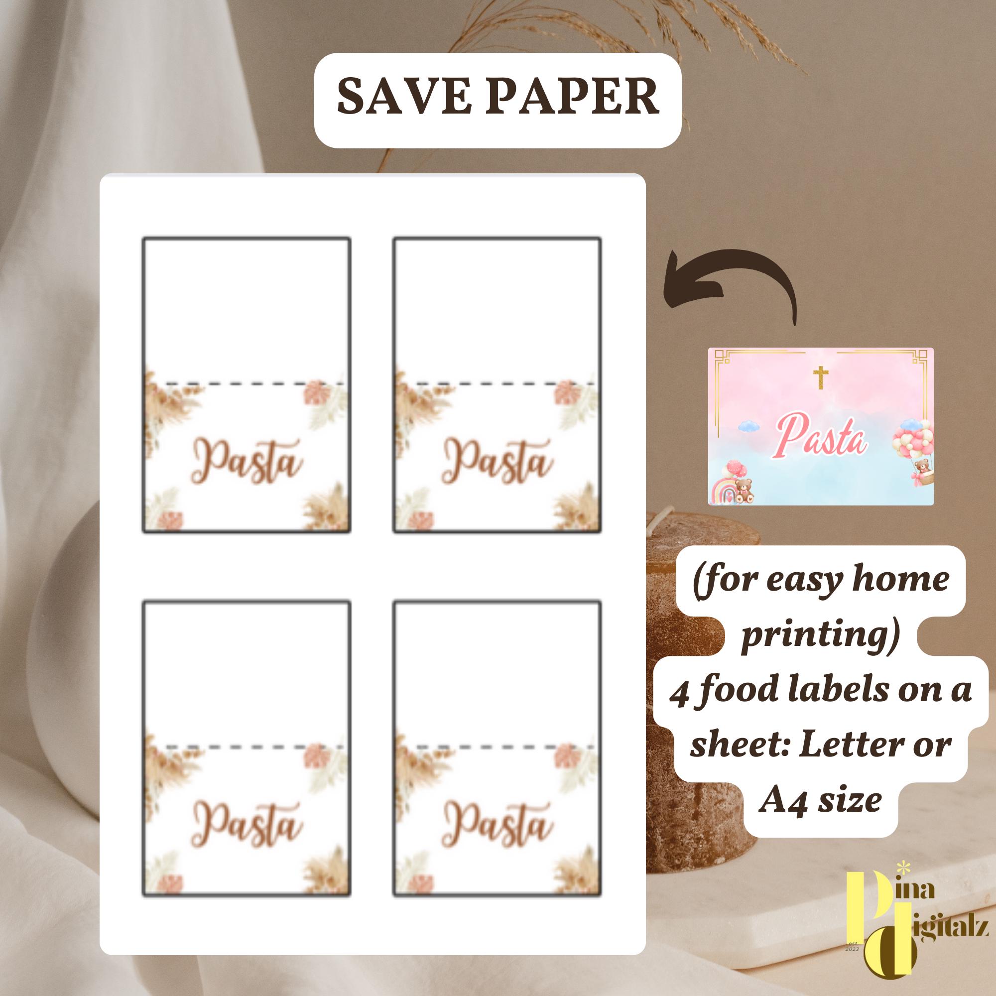 Christening Food Label Template Baby Girl Baptism Editable Baptism ...