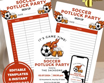 EDITABLE Baseball Potluck Invitation Baseball Potluck Invite Potluck ...