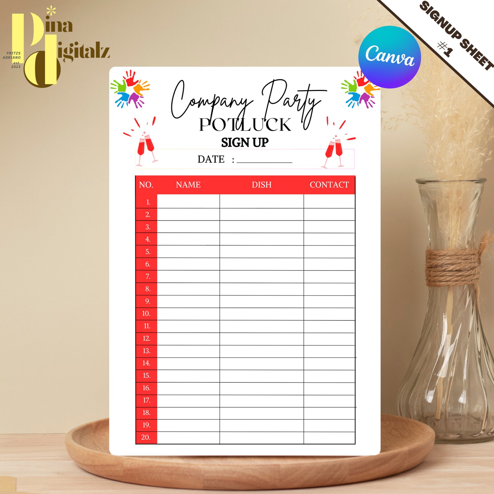 EDITABLE Company Potluck Invitation Company Potluck Invite Potluck Sign ...