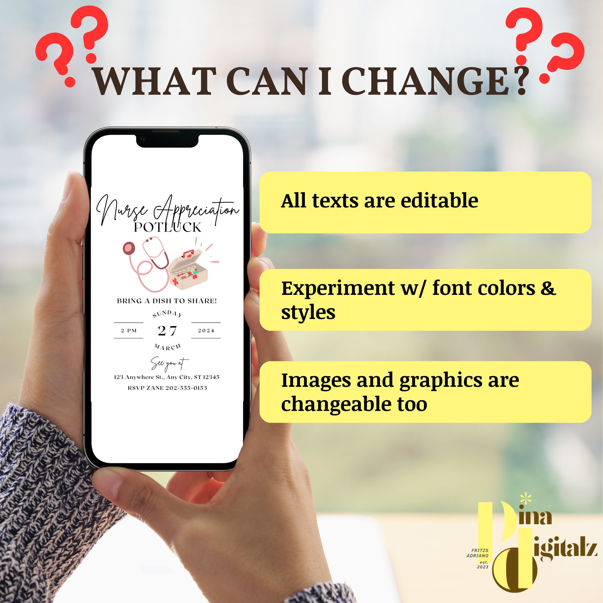 EDITABLE Nurse Appreciation Potluck Invitation Nurse Potluck Invite ...