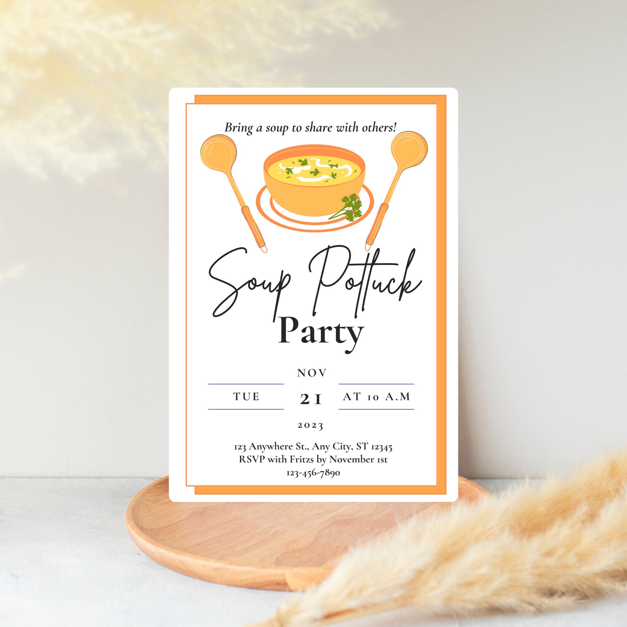 Soup Potluck Invite Potluck Invitation Potluck Invite Potluck ...