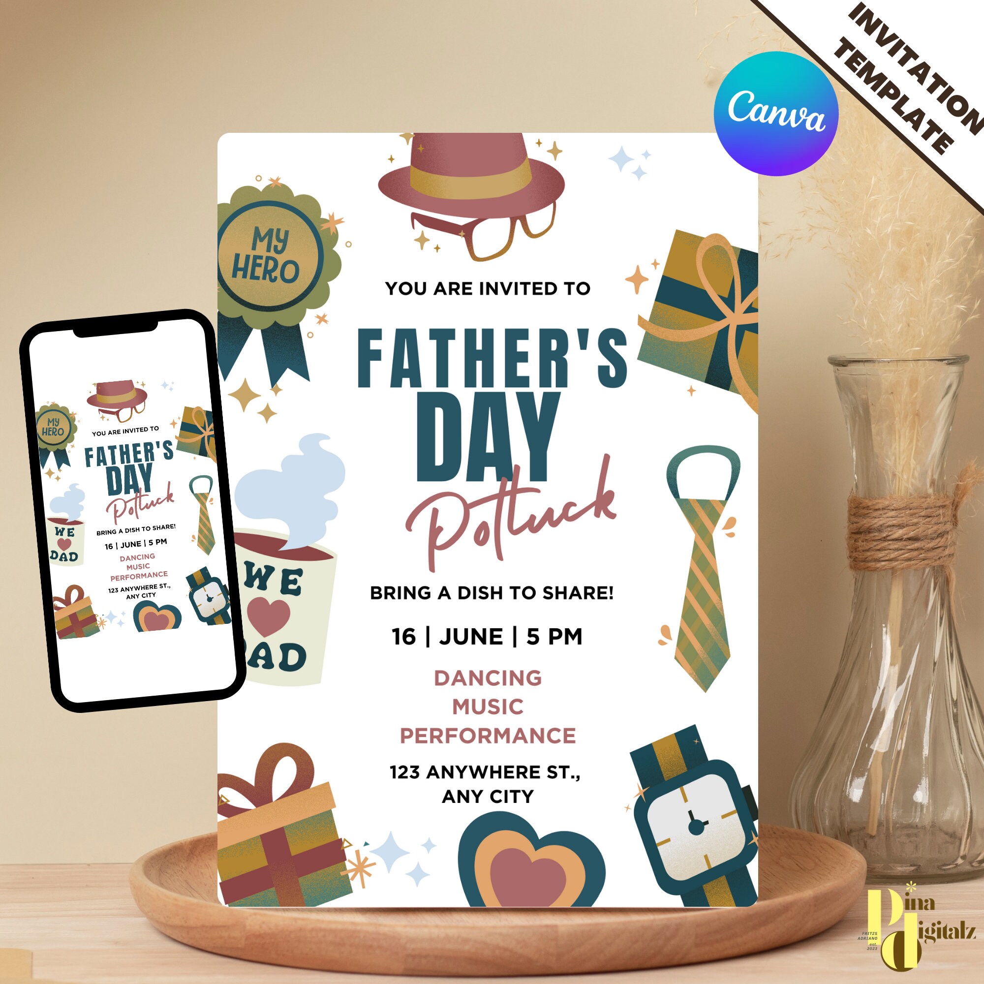 Downloadable Potluck Sign-up Sheet Father's Day Father's Day Potluck ...