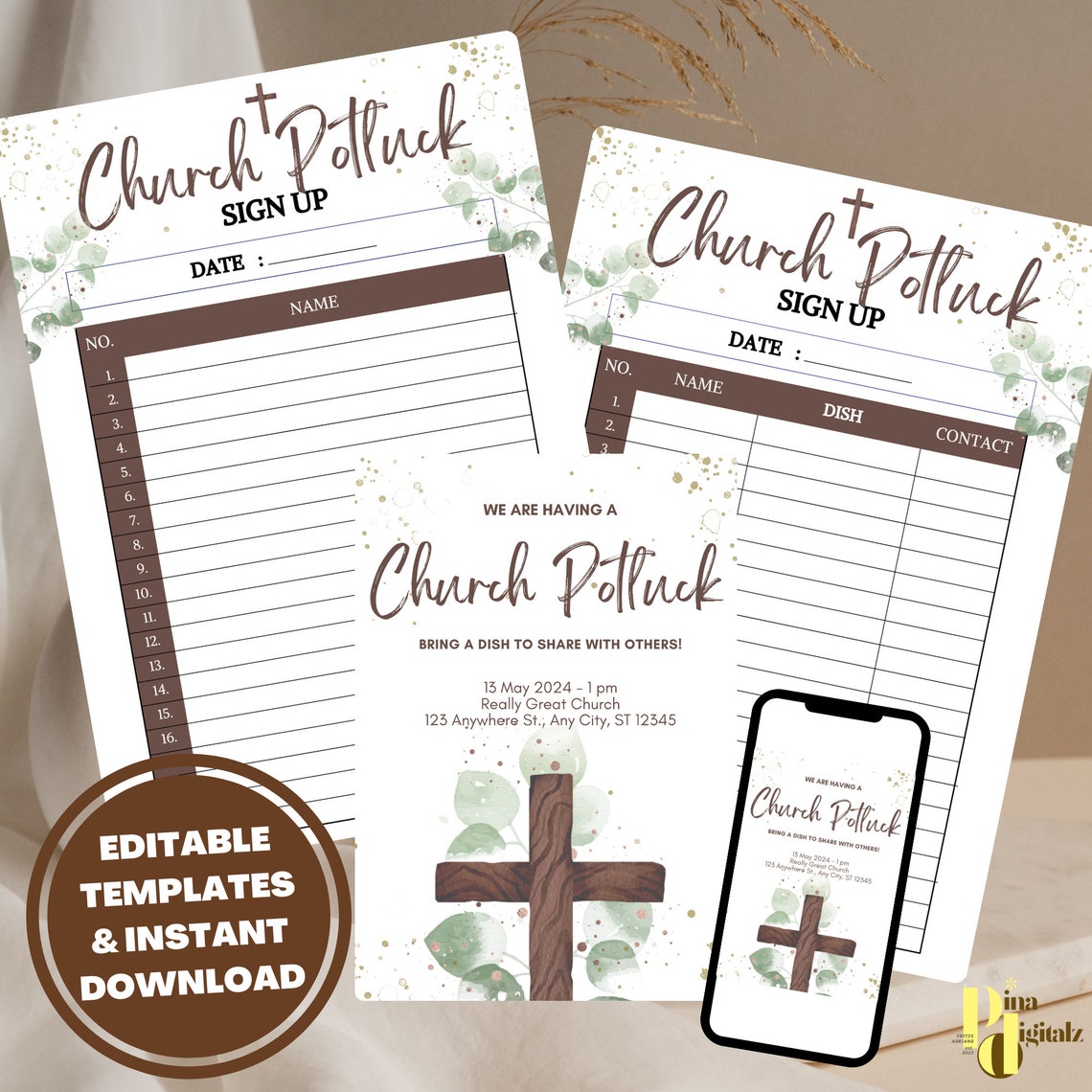 EDITABLE Church Potluck Invitation Christian Potluck Invite Church ...