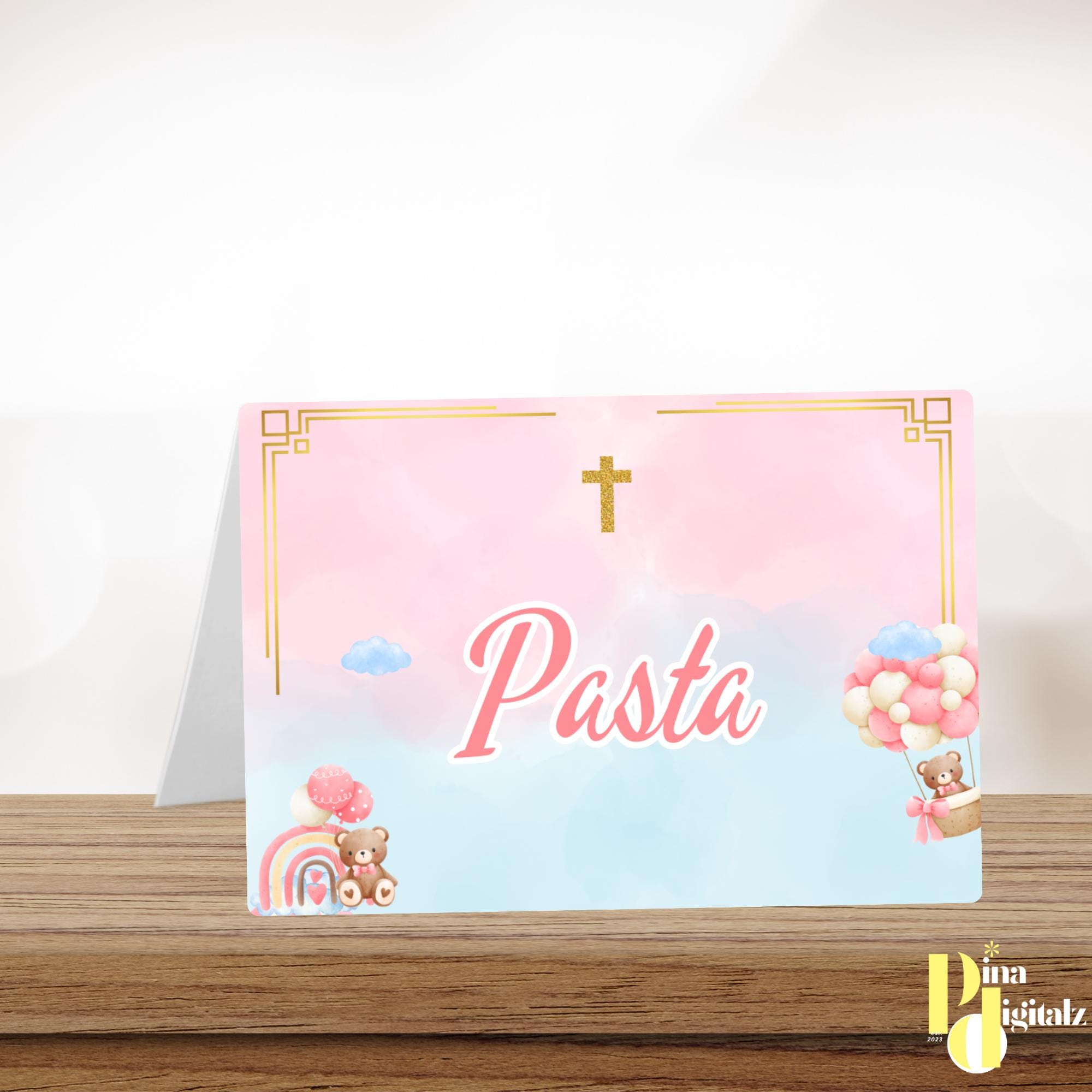 Christening Food Label Template Baby Girl Baptism Editable Baptism ...
