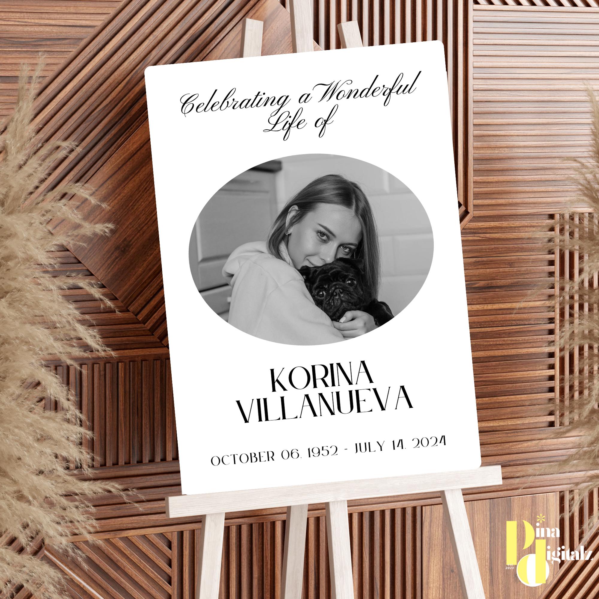 Funeral Welcome Sign Template Funeral Memorial Signs Order of Service ...