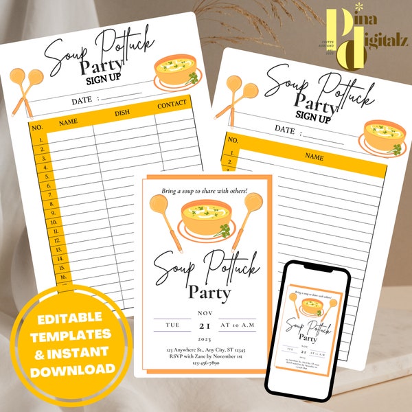 EDITABLE Breakfast Potluck Invitation Breakfast Potluck Invite Good ...