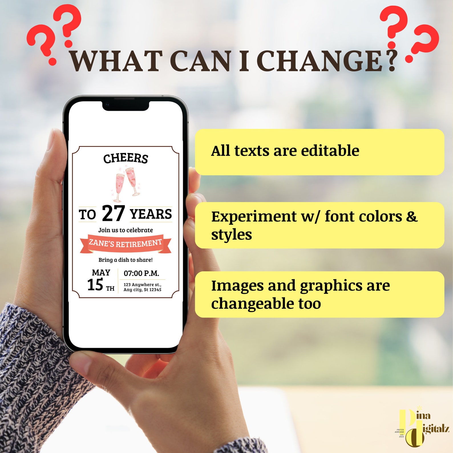 EDITABLE Retirement Invitation Party Potluck Retirement Invite Potluck ...