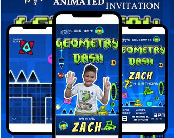 GEOMETRY DASH Birthday Invitation - Etsy