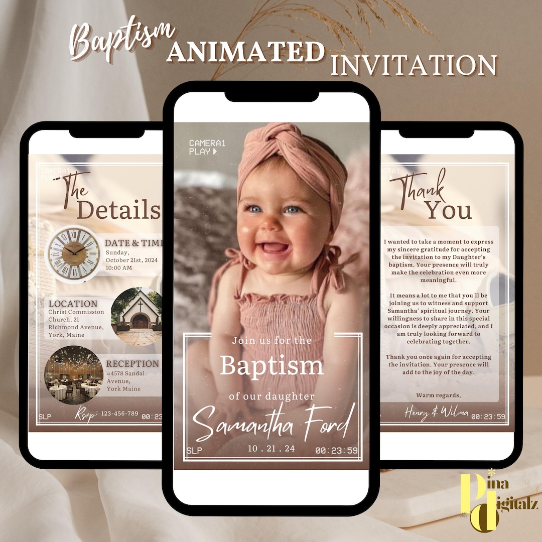 Baptism Invitation Girl, Girl Baptism Invitation, Girl Christening ...