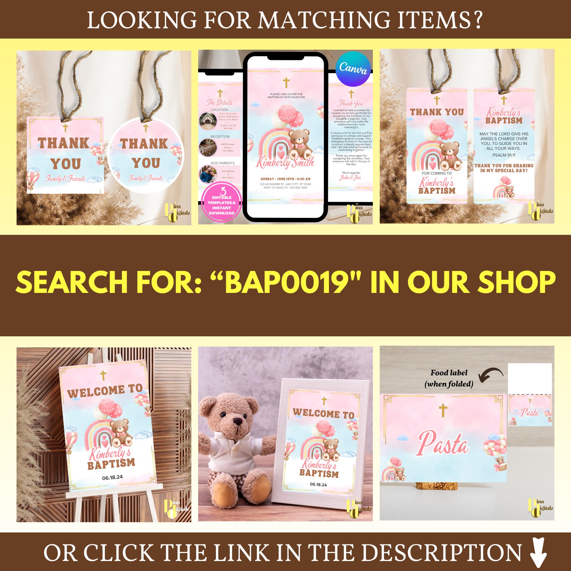 Christening Food Label Template Baby Girl Baptism Editable Baptism ...