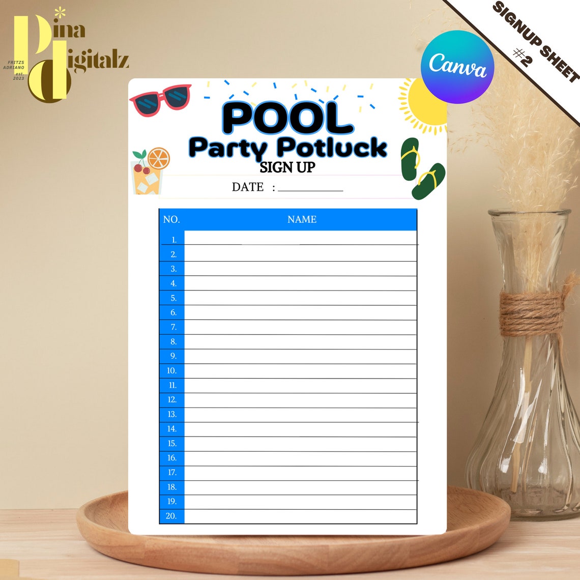 EDITABLE Pool Party Potluck Invitation Swimming Pool Potluck Invite ...
