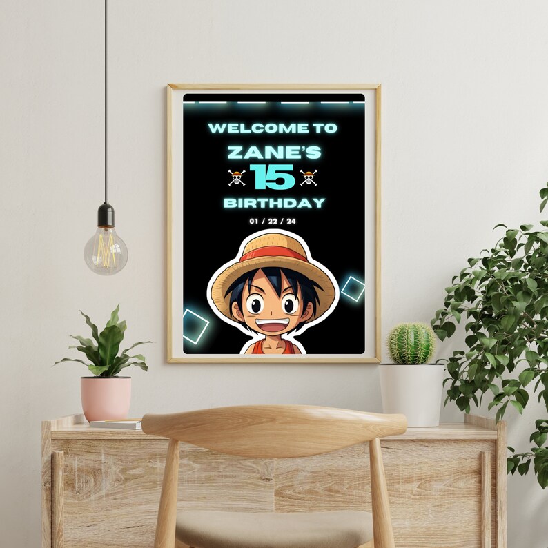 ONE PIECE LUFFY Welcome Sign Board One Piece Welcome Sign Template for ...