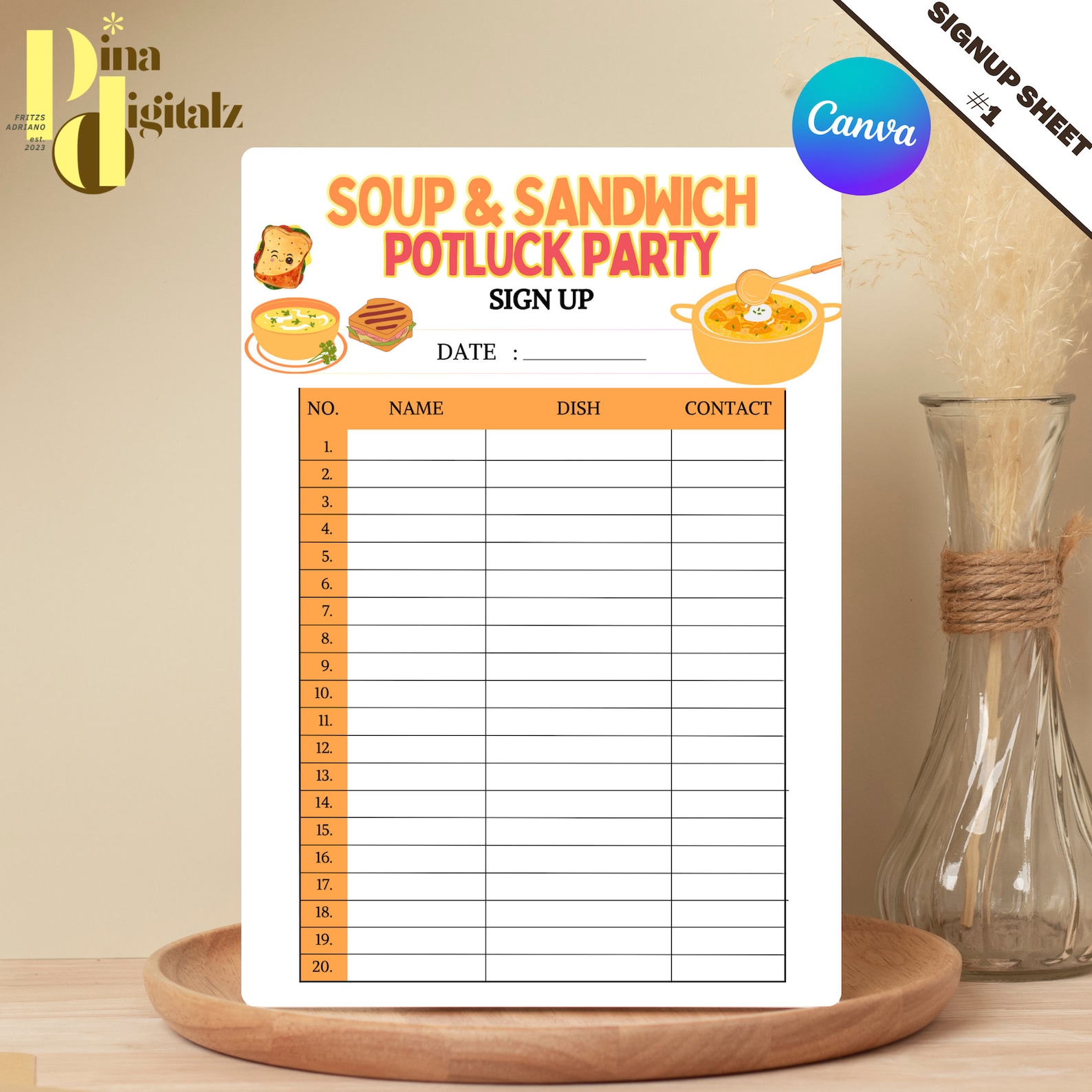 EDITABLE Soup and Sandwich Potluck Invitation Soup and Sandwich Potluck ...