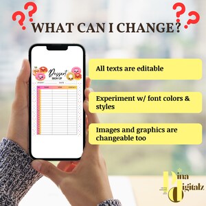 Editable Dessert Sign up Sheet Template Dessert Sheet Printable Dessert ...