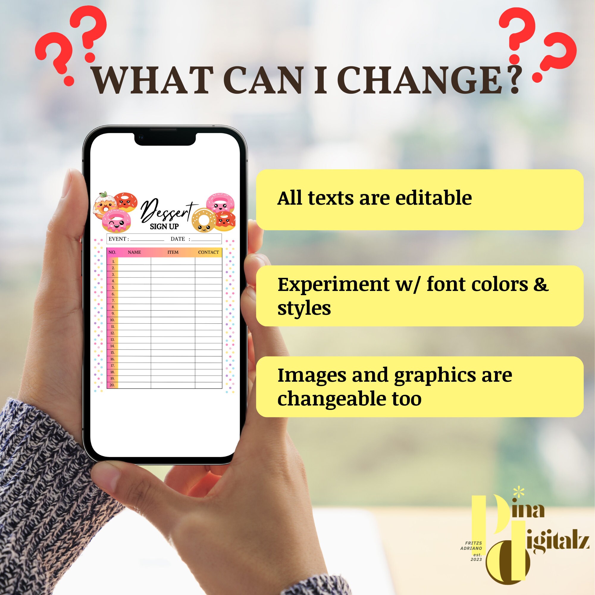 Editable Dessert Sign up Sheet Template Dessert Sheet Printable Dessert ...