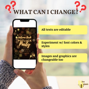 EDITABLE Welcome Back Potluck Party Invitation Welcome Party Potluck ...