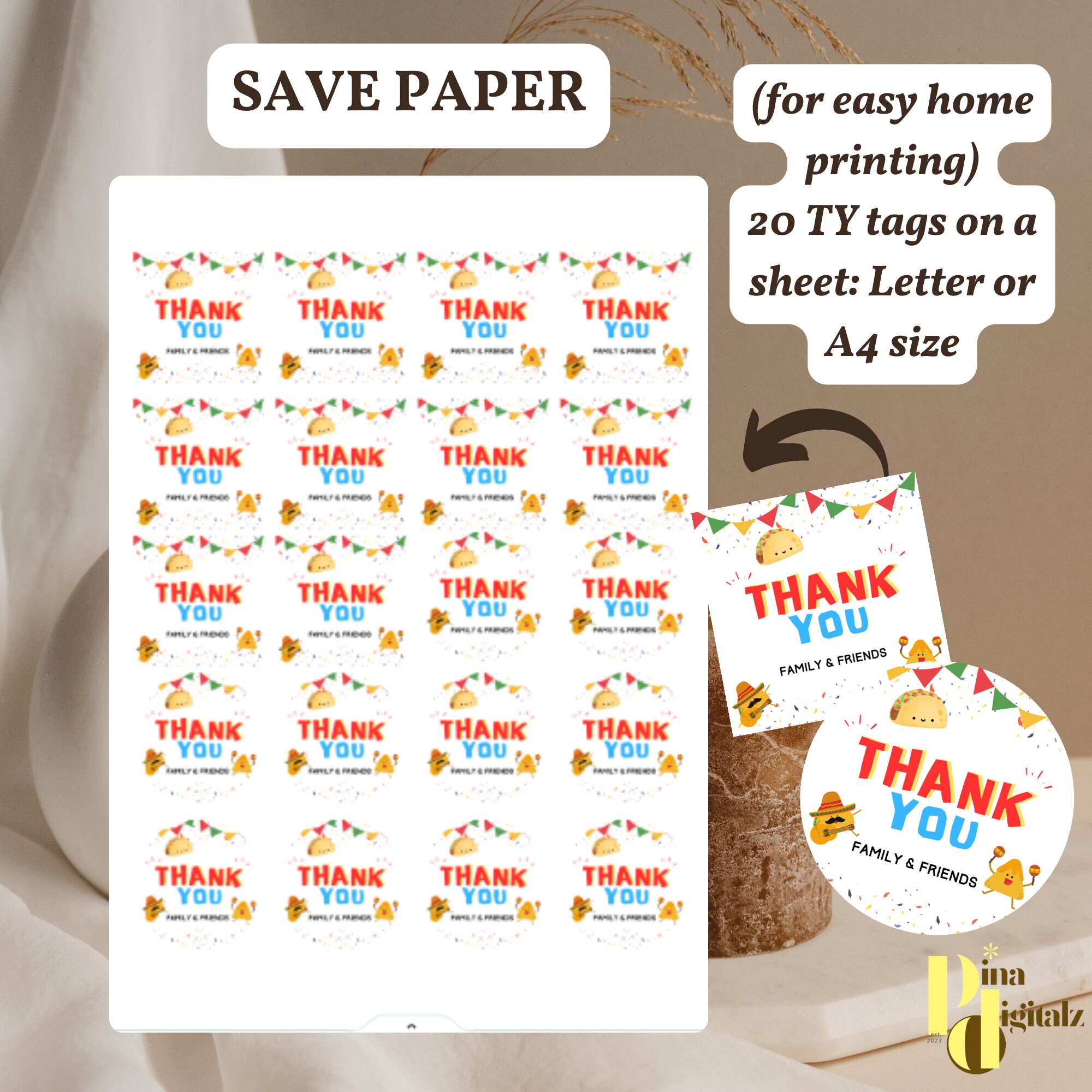 INSTANT DOWNLOAD Taco Potluck Labels & Tags Taco Bar Potluck Invite ...